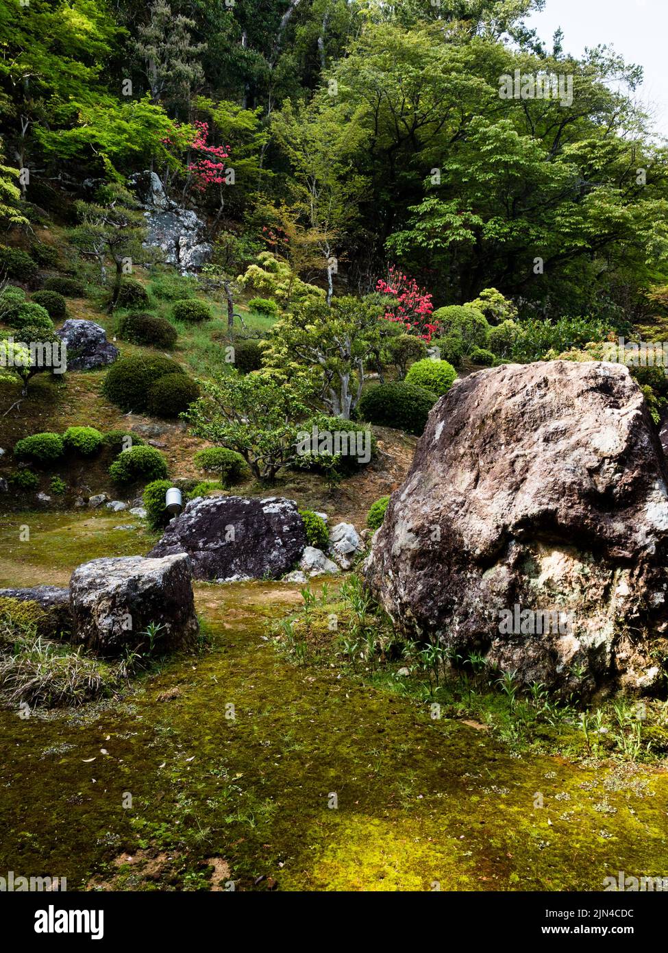 Kochi, Japan - April 6, 2018: Traditional Japanese garden on the ...