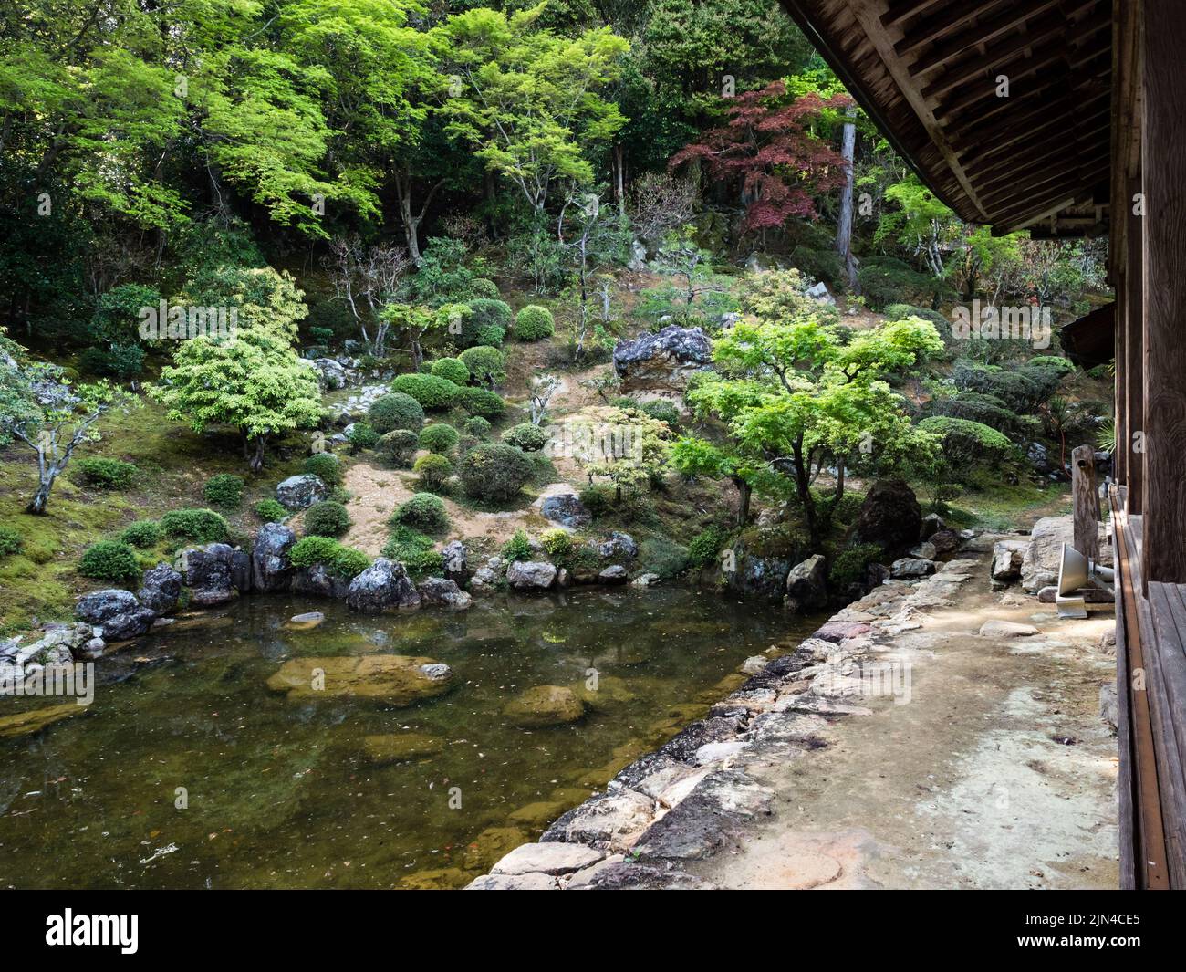Kochi, Japan - April 6, 2018: Traditional Japanese garden on the ...