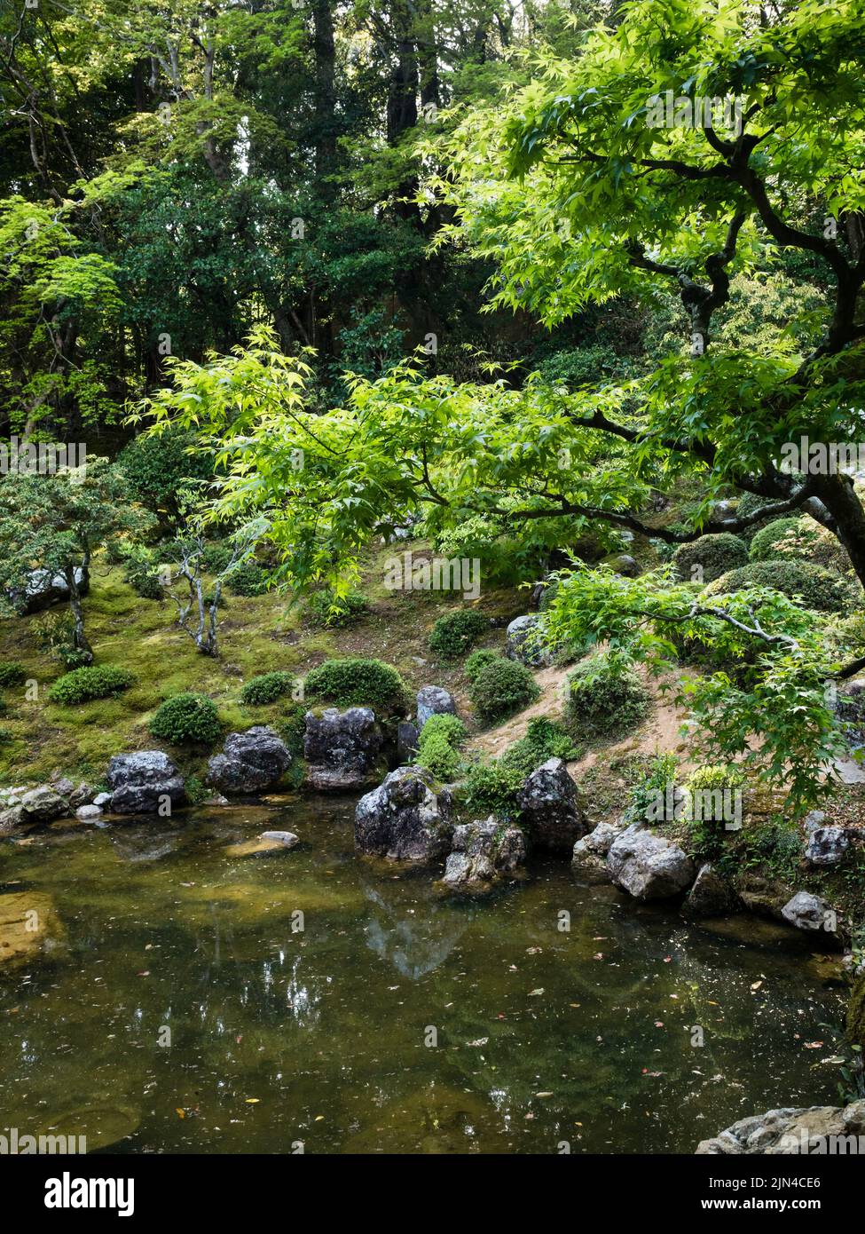 Kochi, Japan - April 6, 2018: Traditional Japanese garden on the ...