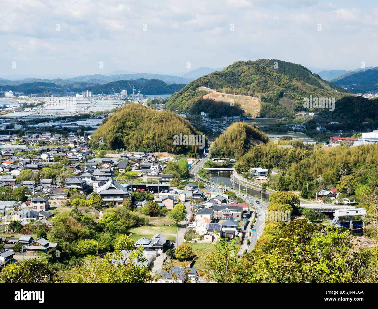 Panoramic view of Kochi city suburbs from Zenjibuji, temple number 32 ...
