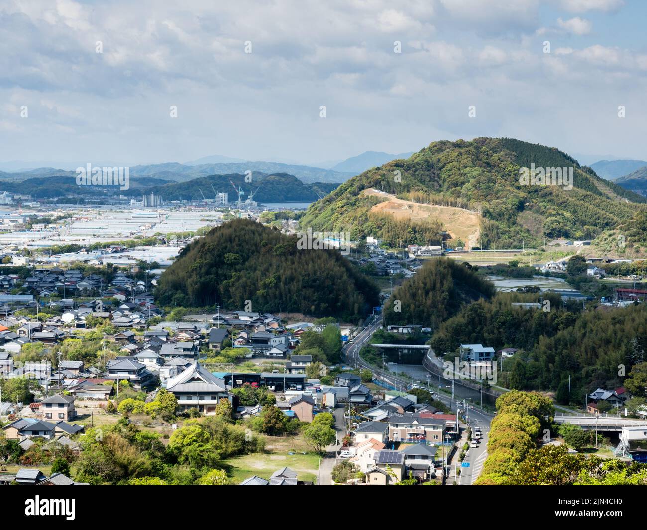 Panoramic view of Kochi city suburbs from Zenjibuji, temple number 32 ...