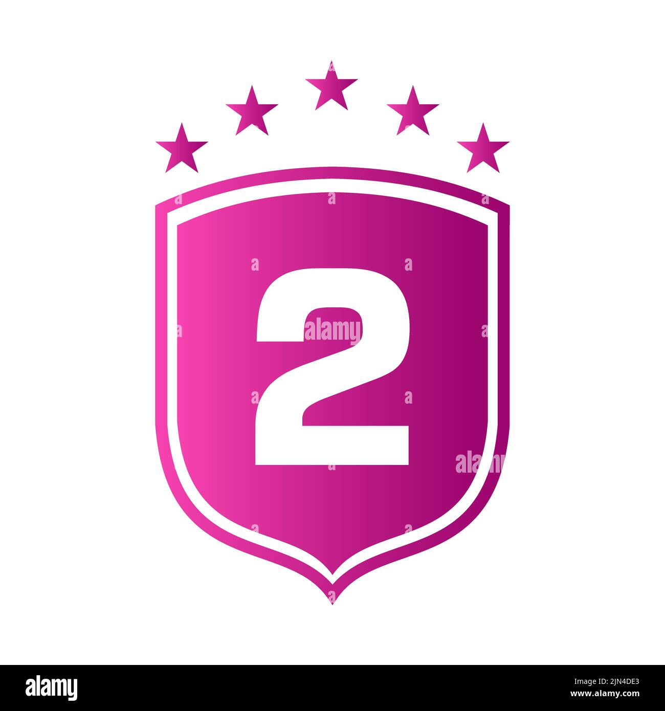 Shield Logo On Letter 2 Vector. Letter 2 Shield Security Logo ...