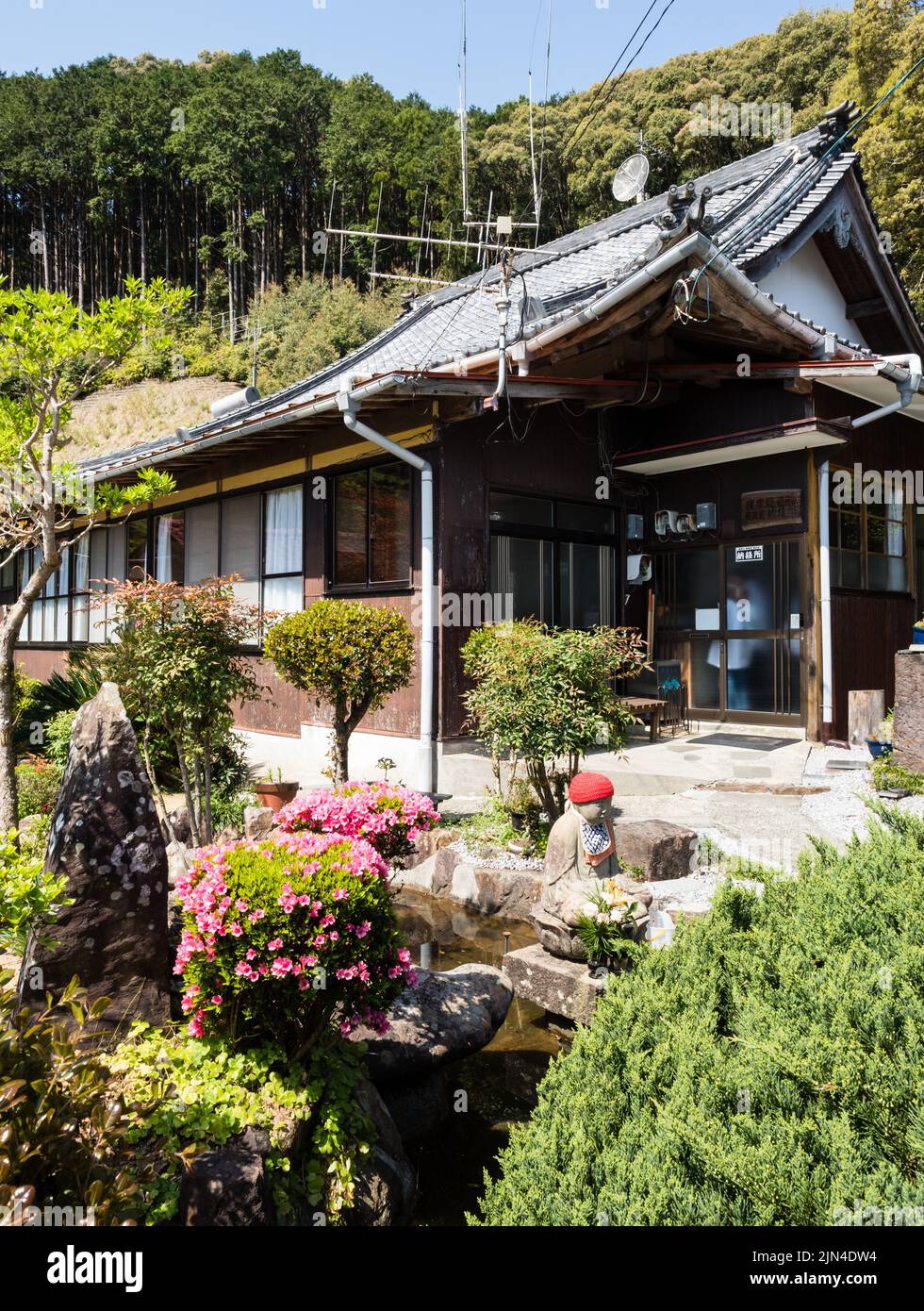 Uwajima, Japan - April 8, 2018: On the grounds of Ryukoji, temple ...