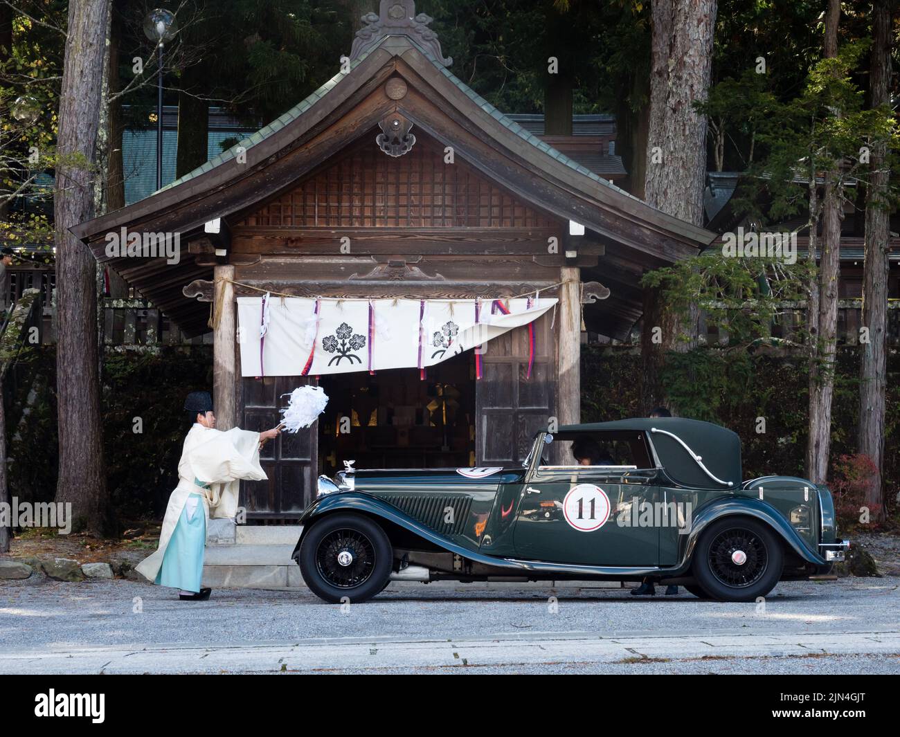 Chino, Nagano Prefecture, Japan - October 22, 2017: Shinto priest ...
