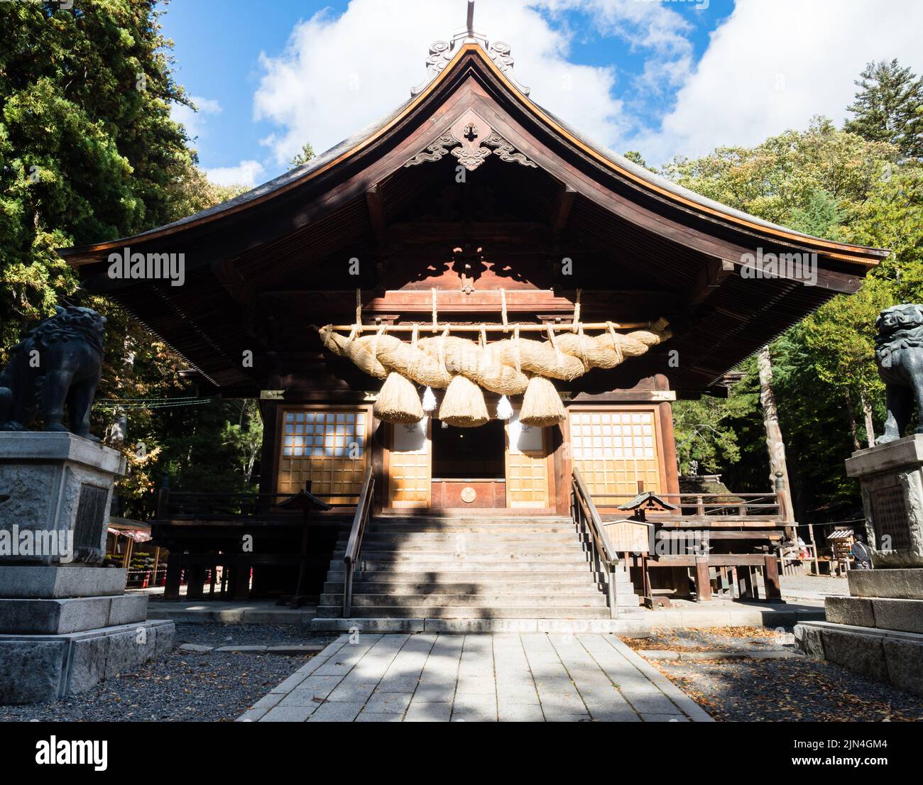 Shimosuwa, Nagano prefecture, Japan - October 22, 2017: On the grounds ...