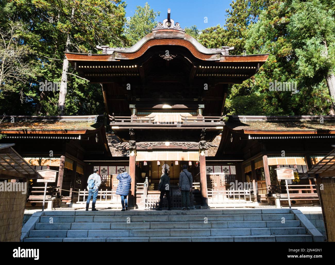 Shimosuwa, Nagano prefecture, Japan - October 22, 2017: Main hall of ...