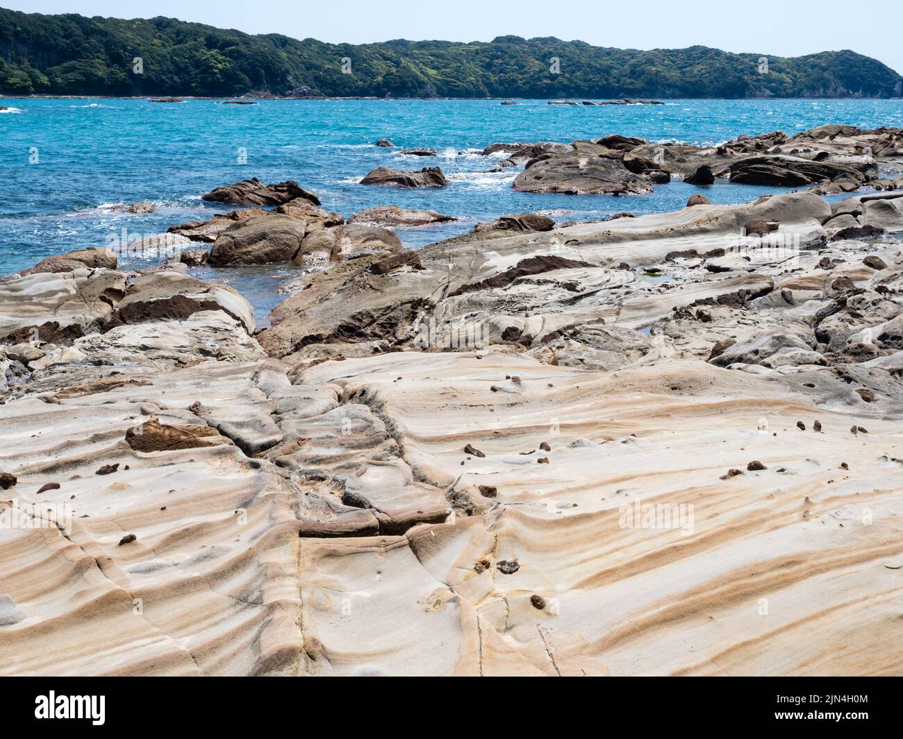 Sandstone rock formations at Tatsukushi coast - a natural scenic ...