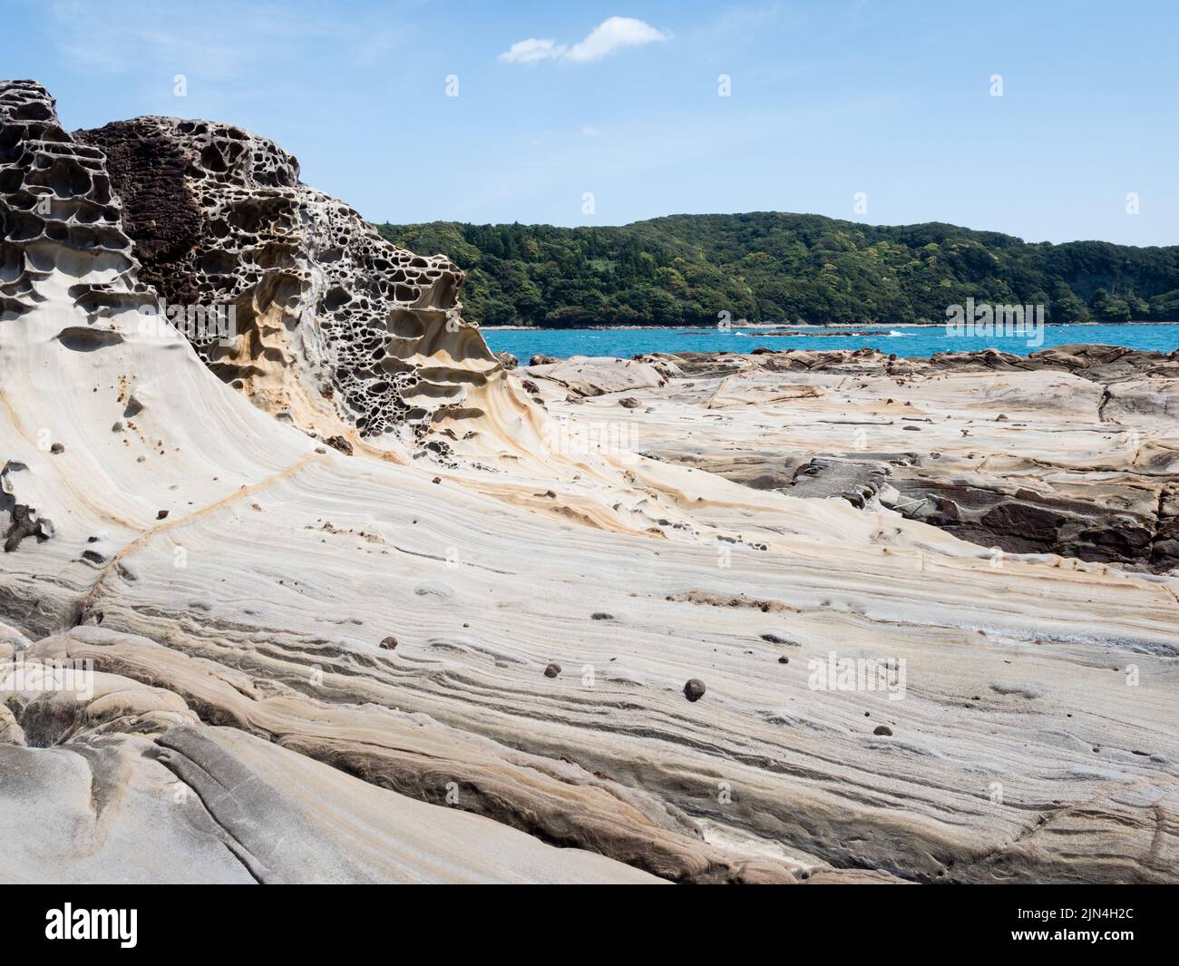 Sandstone rock formations at Tatsukushi coast - a natural scenic ...