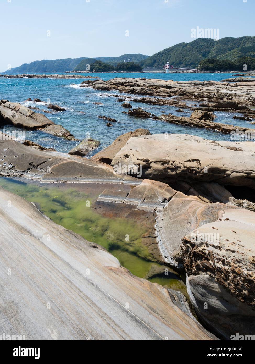 Sandstone rock formations at Tatsukushi coast - a natural scenic ...