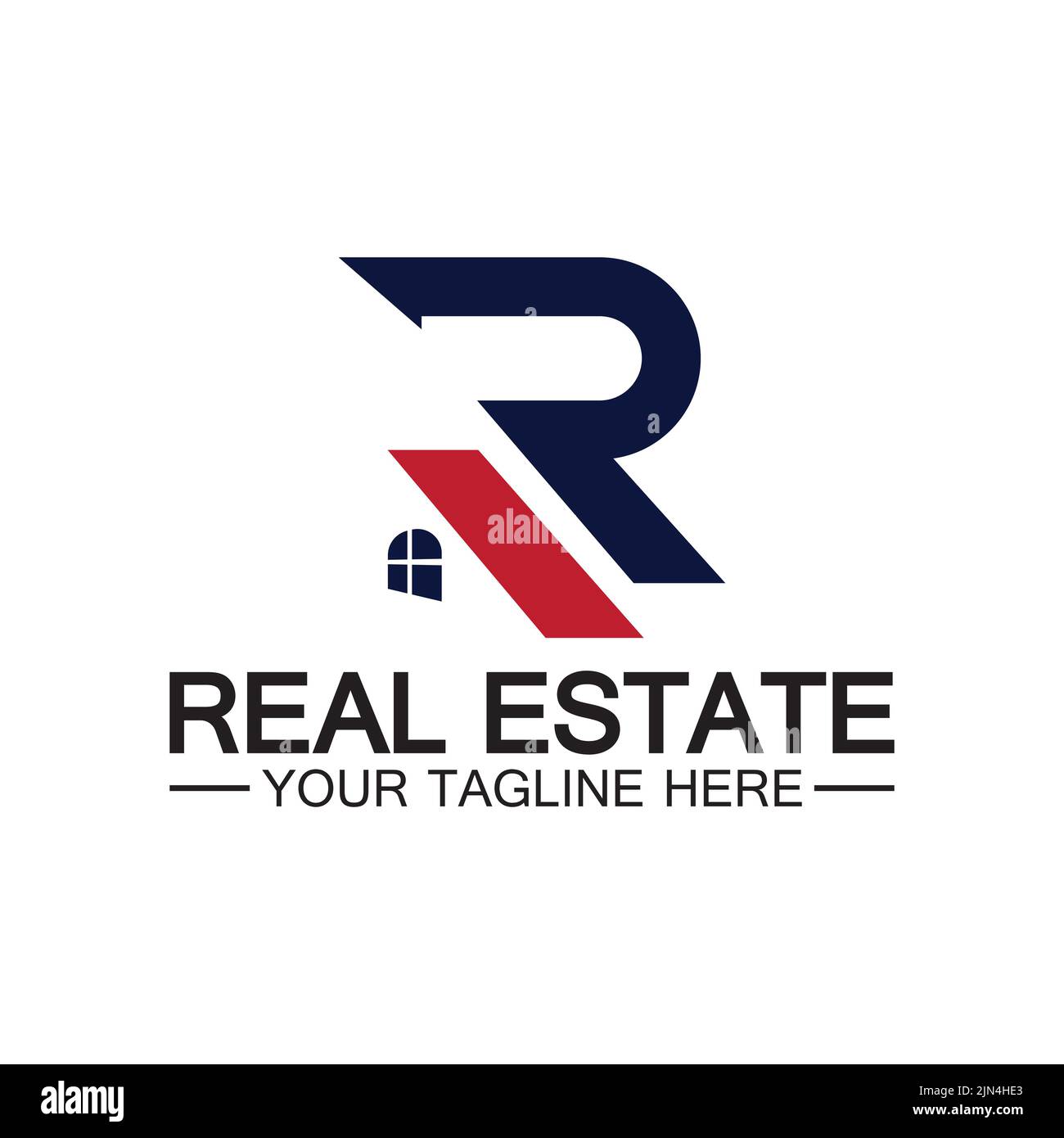 Initial letter R real estate and house logo design vector illustration ...