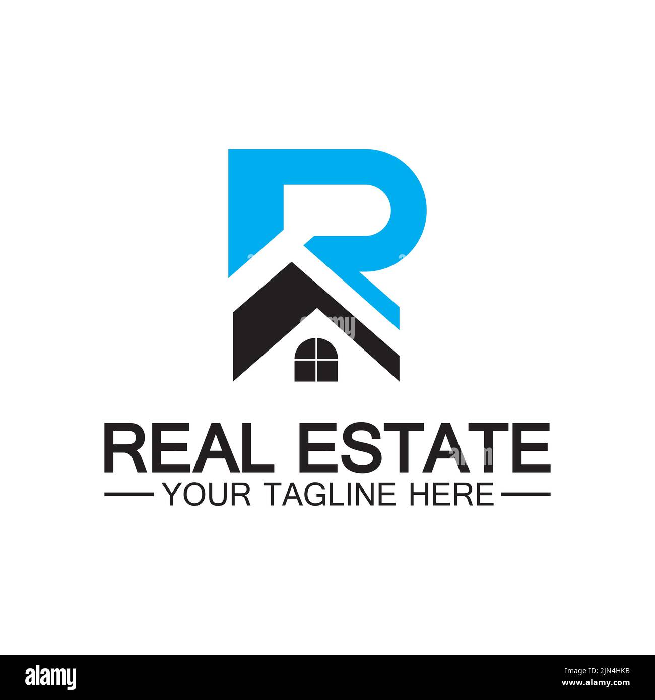 Initial letter R real estate and house logo design vector illustration ...