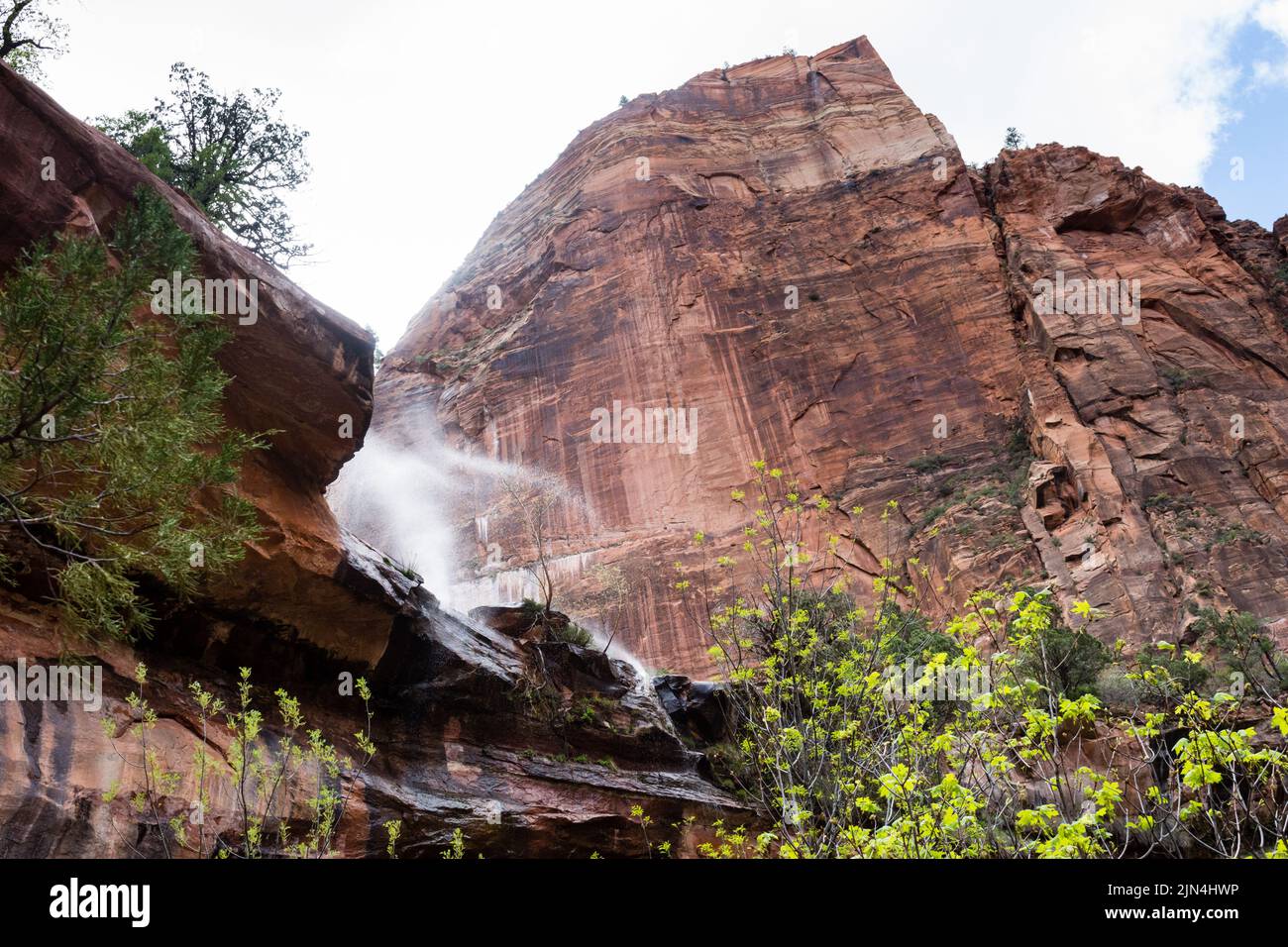 Waterfall at Lower Emerald Pools in Zion Canyon - Zion National Park, Utah, USA Stock Photo - Alamy