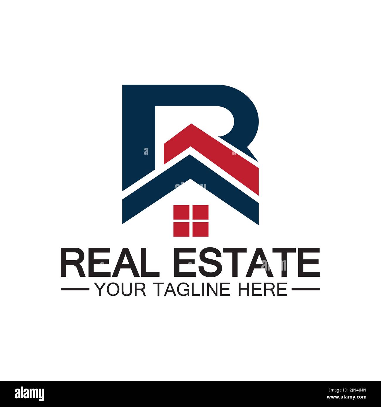 Initial letter R real estate and house logo design vector illustration ...