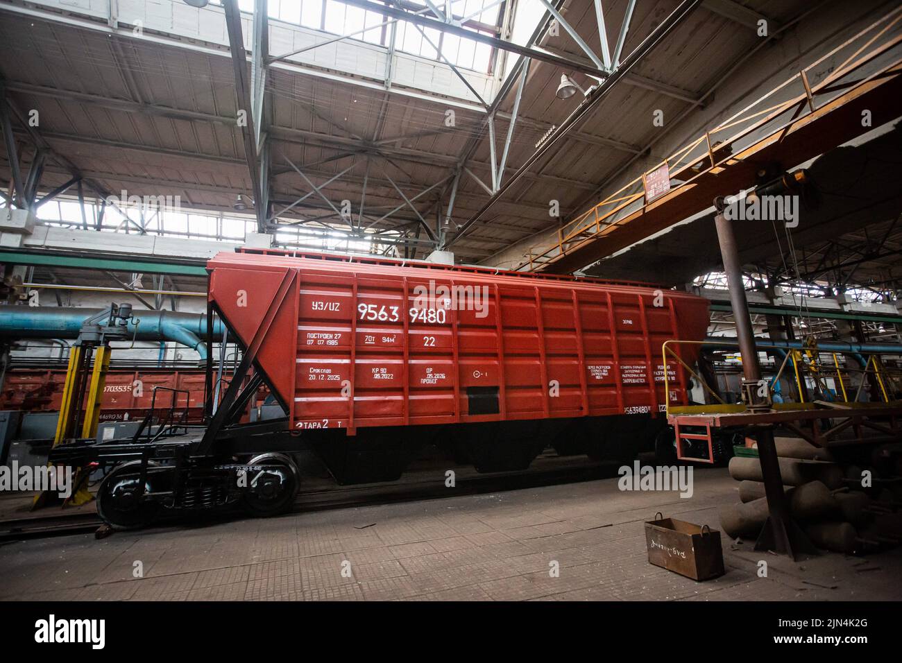 A view of a producing facility of the Darnytsia Car Repair Plant in ...