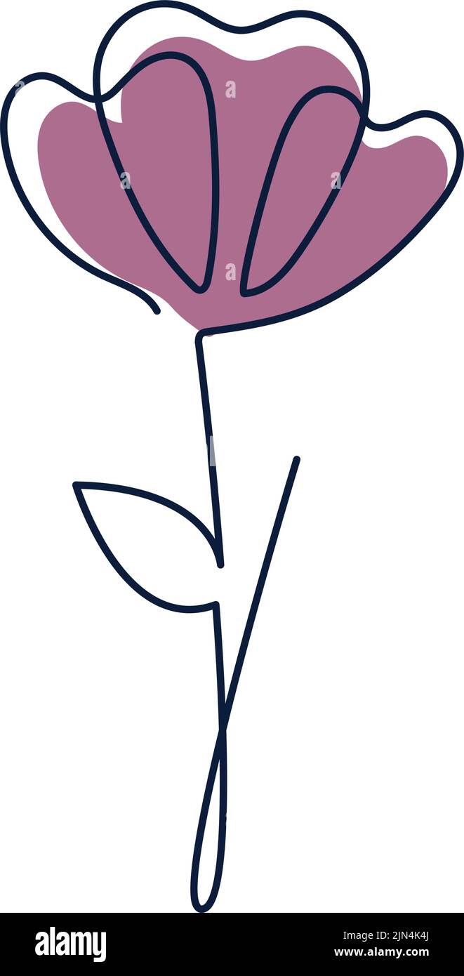one line flower Stock Vector Image & Art - Alamy