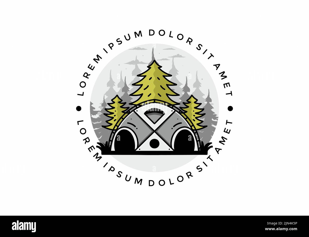 Big beautiful pine trees Stock Vector Images - Alamy