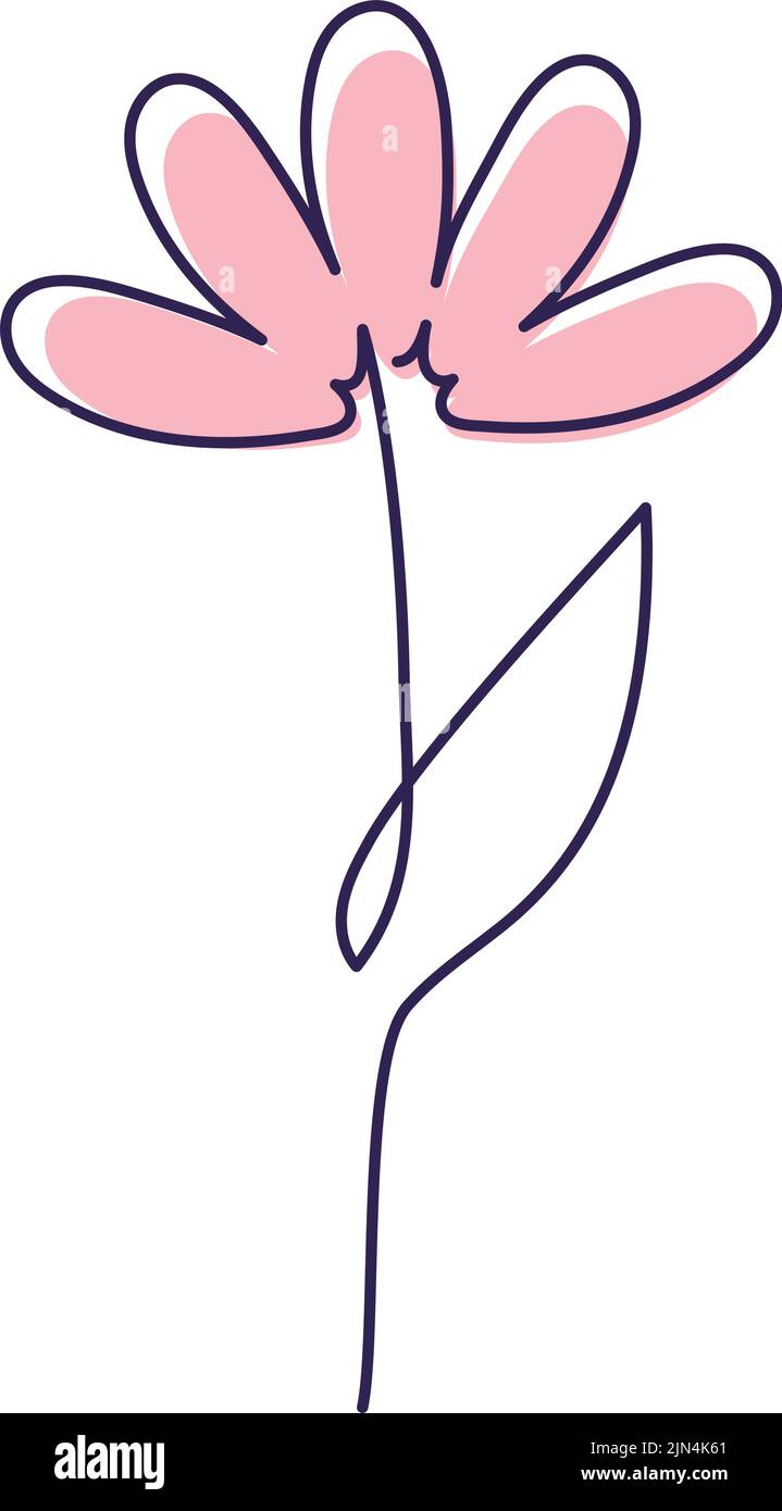 pink one line flower Stock Vector Image & Art - Alamy