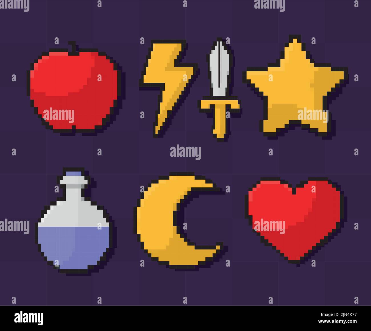 pixel art items bundle Stock Vector Image & Art - Alamy