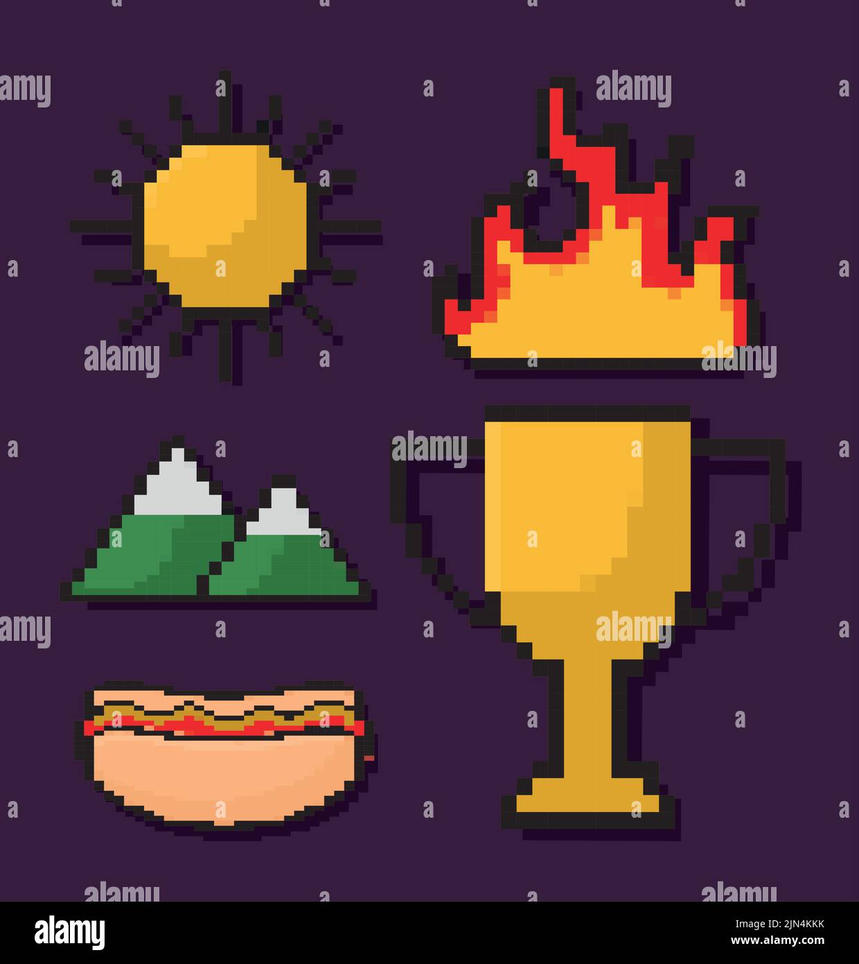 pixel art items set Stock Vector Image & Art - Alamy