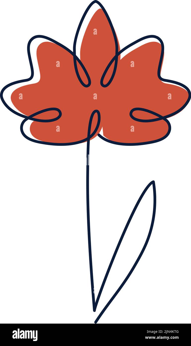 red one line flower Stock Vector Image & Art - Alamy