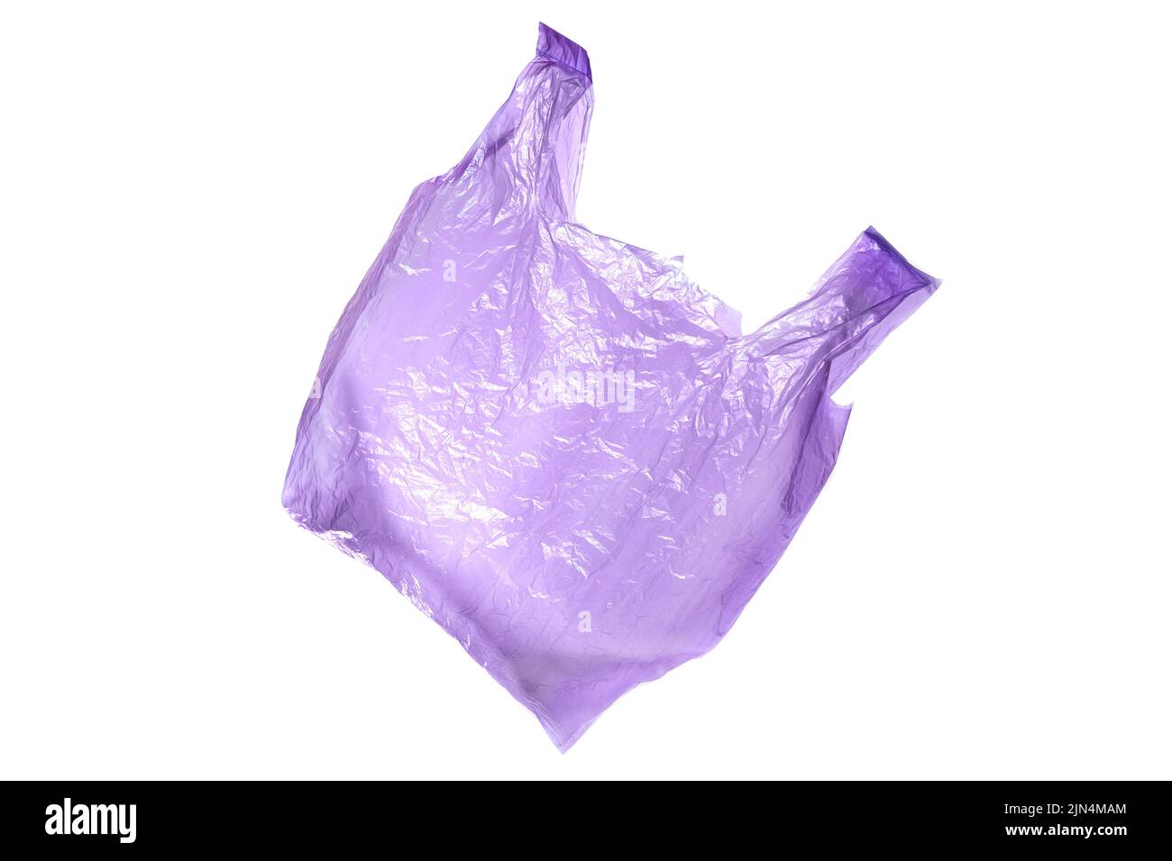 Used purple disposable bag isolated on white background Stock Photo - Alamy