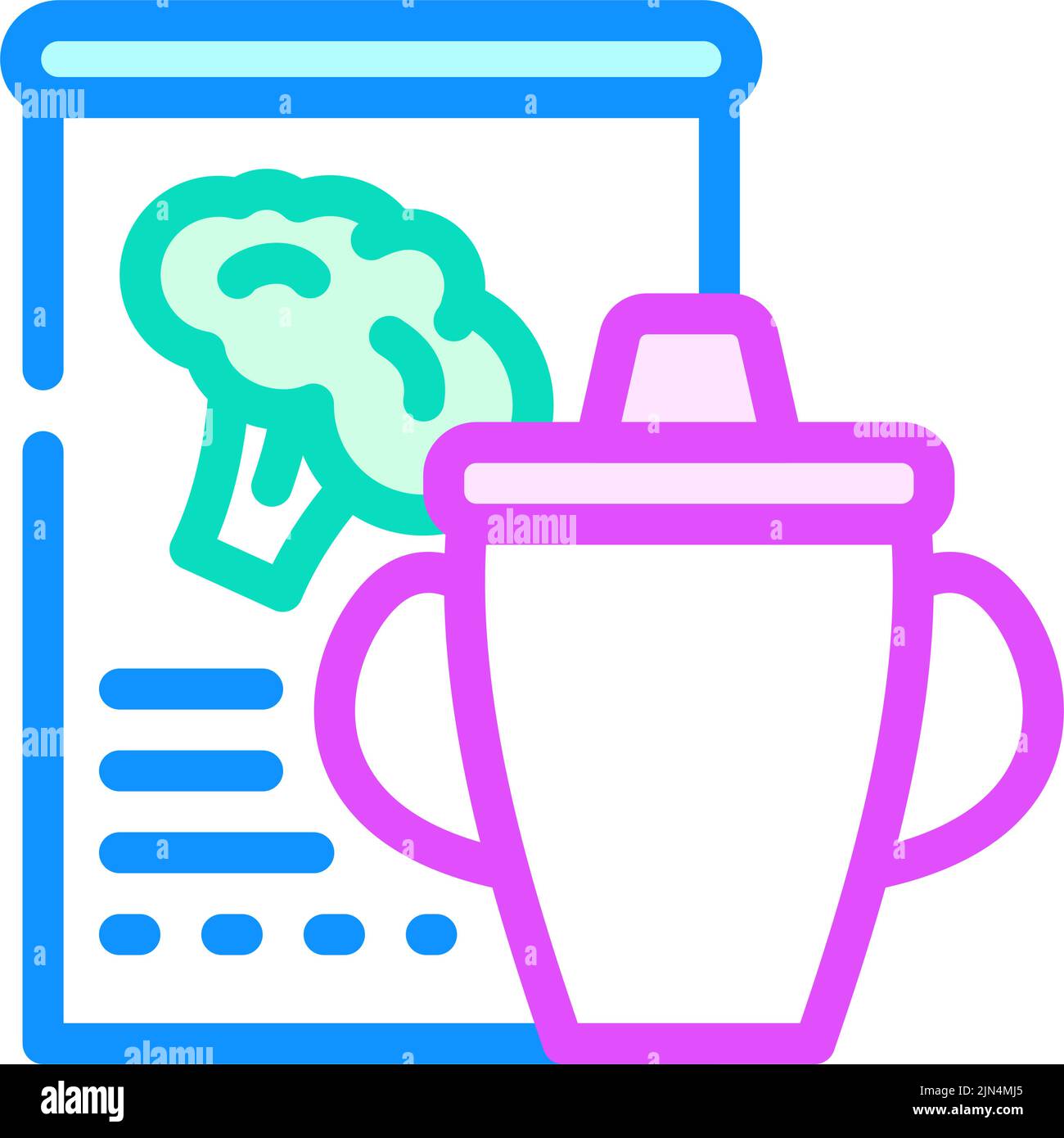 broccoli baby food color icon vector illustration Stock Vector Image ...
