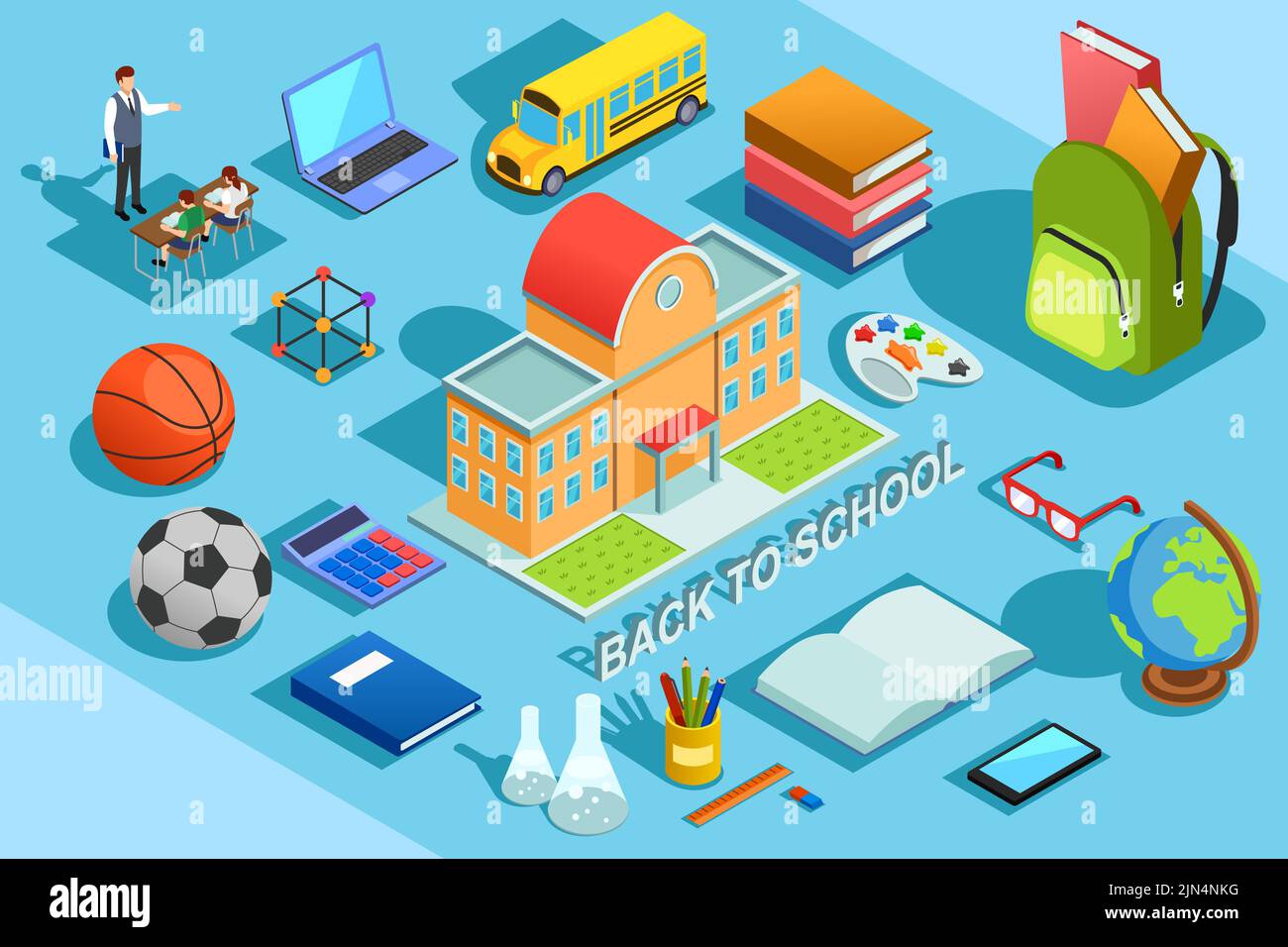 Isometric backpack hi-res stock photography and images - Alamy