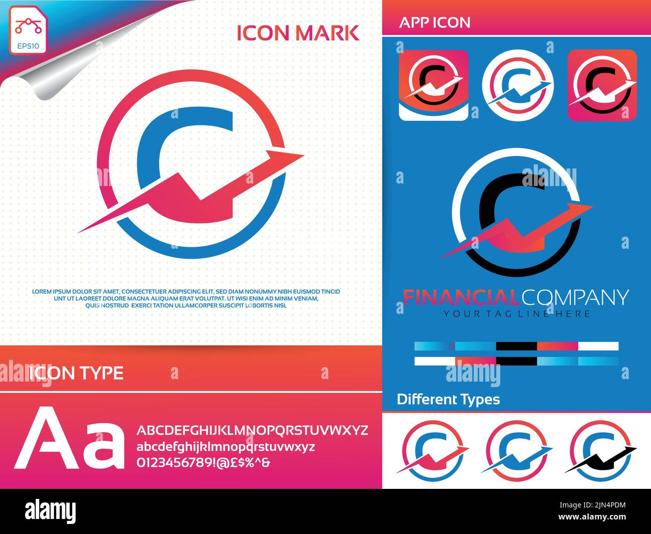 letter C financial and accounting vector logo design Stock Vector Image ...