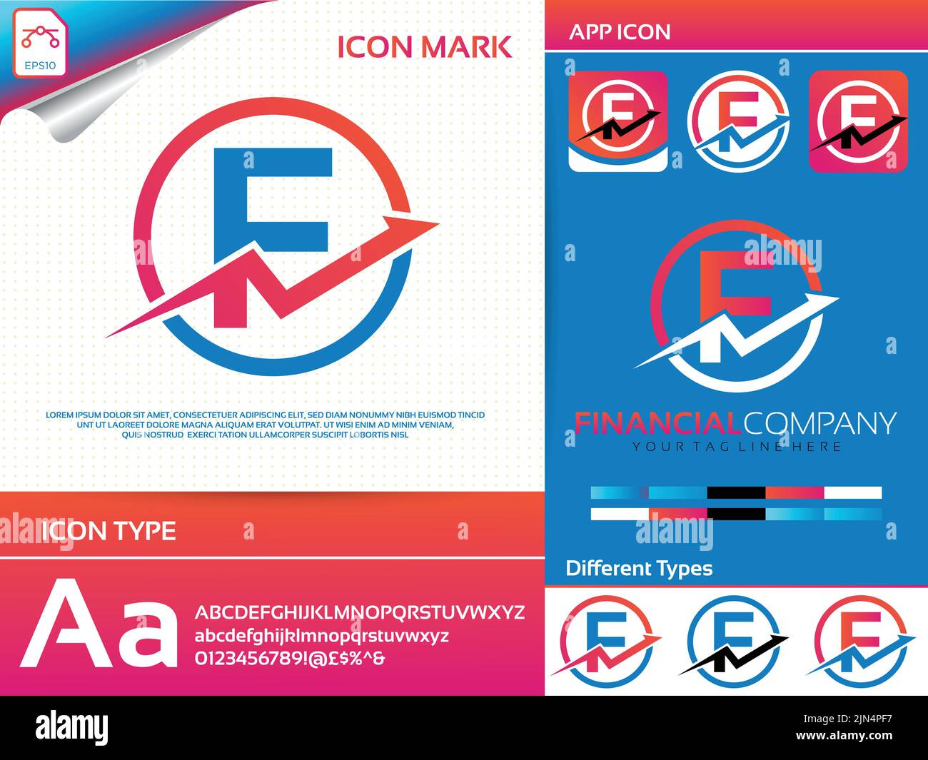 letter F financial and accounting vector logo design Stock Vector Image ...