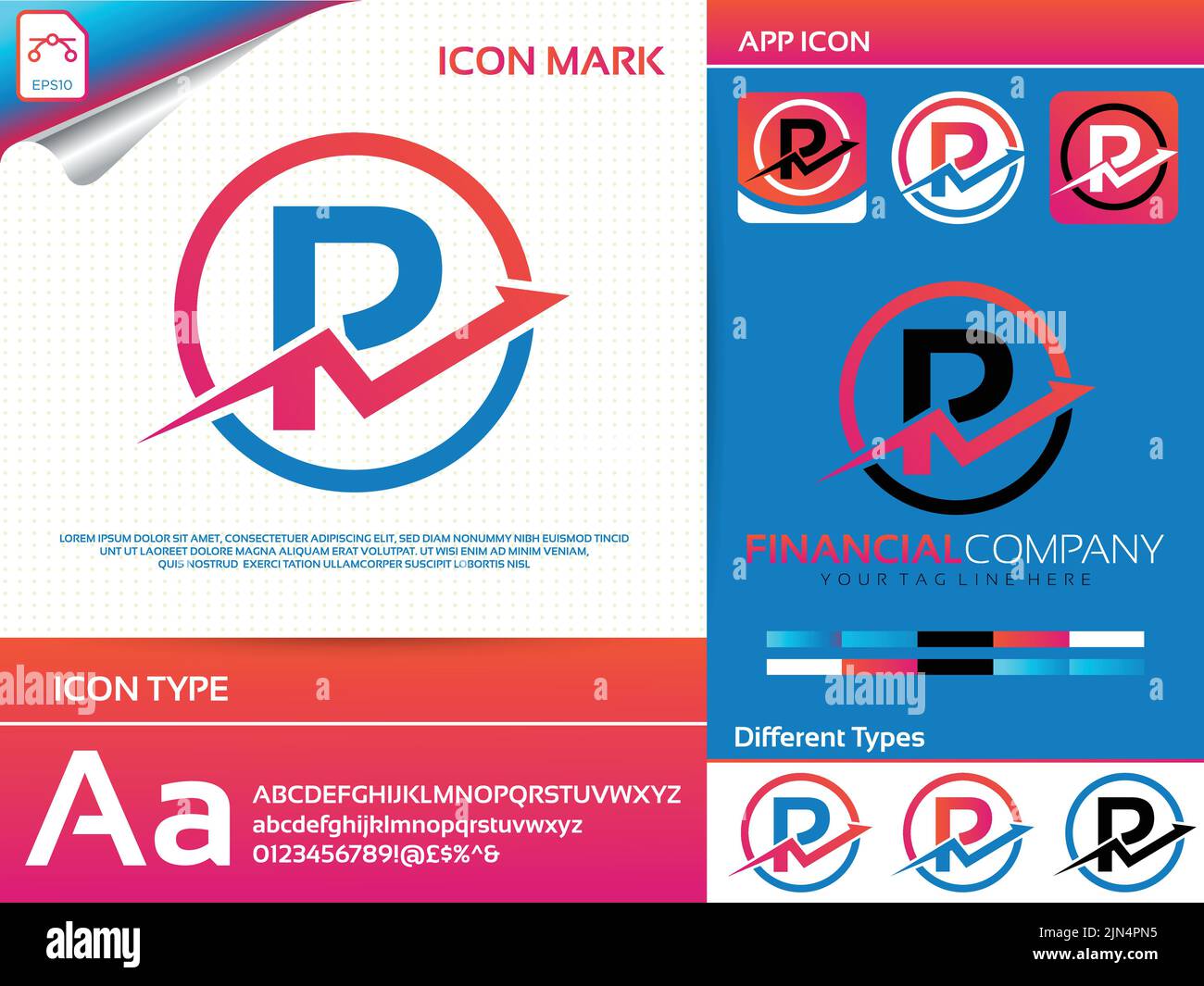 letter P financial and accounting vector logo design Stock Vector Image ...