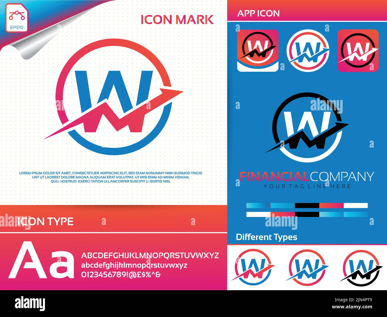 letter W financial and accounting vector logo design Stock Vector Image ...