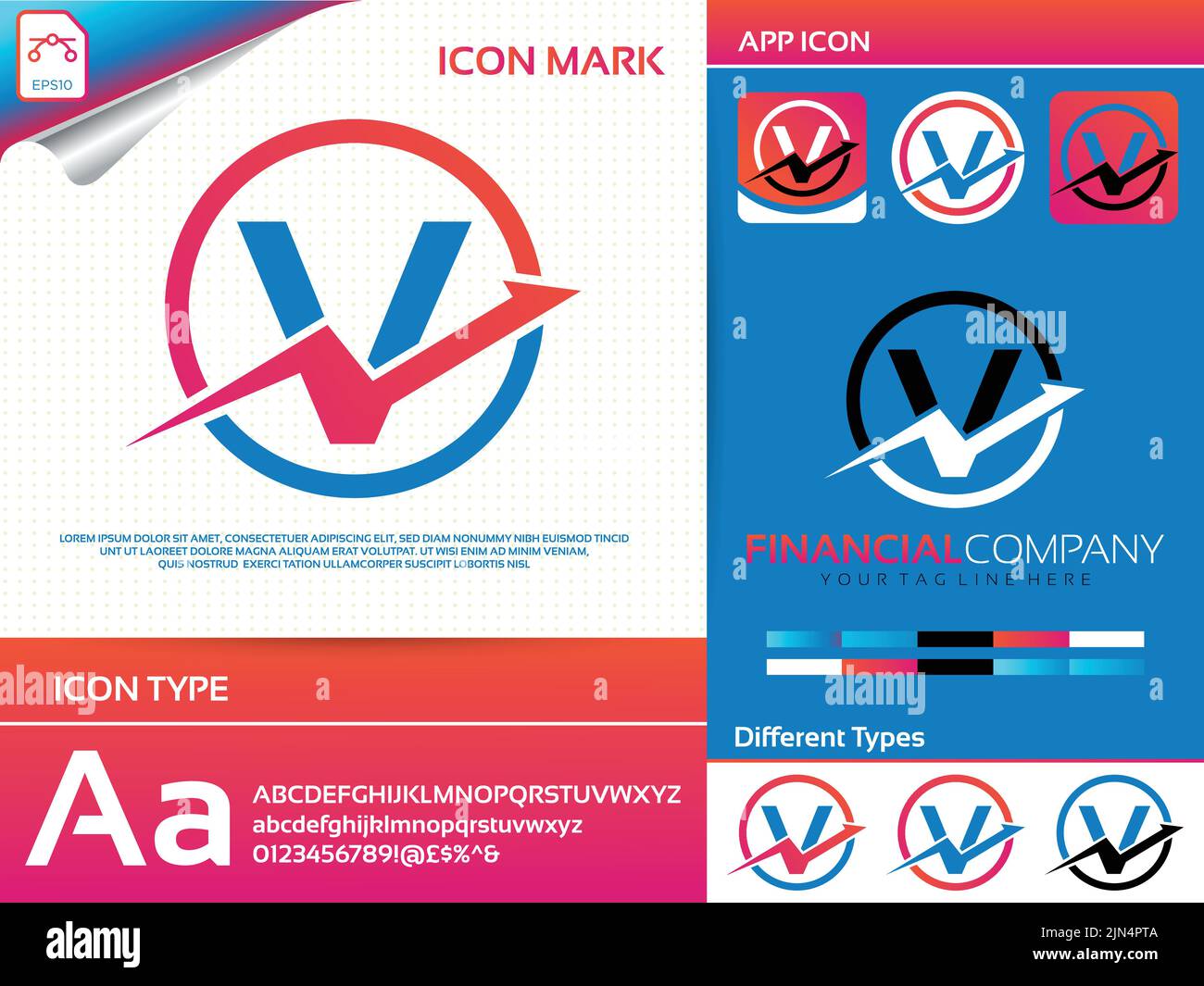 letter V financial and accounting vector logo design Stock Vector Image ...