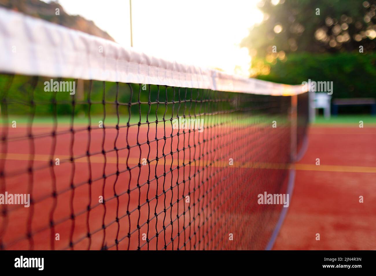 Lawn tennis court and net close up Stock Photo - Alamy