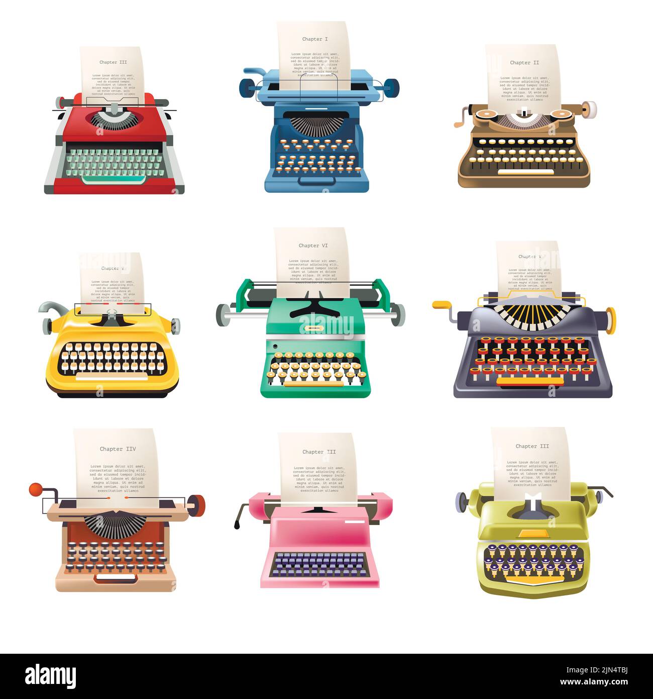 Metal type printing press Stock Vector Images - Alamy