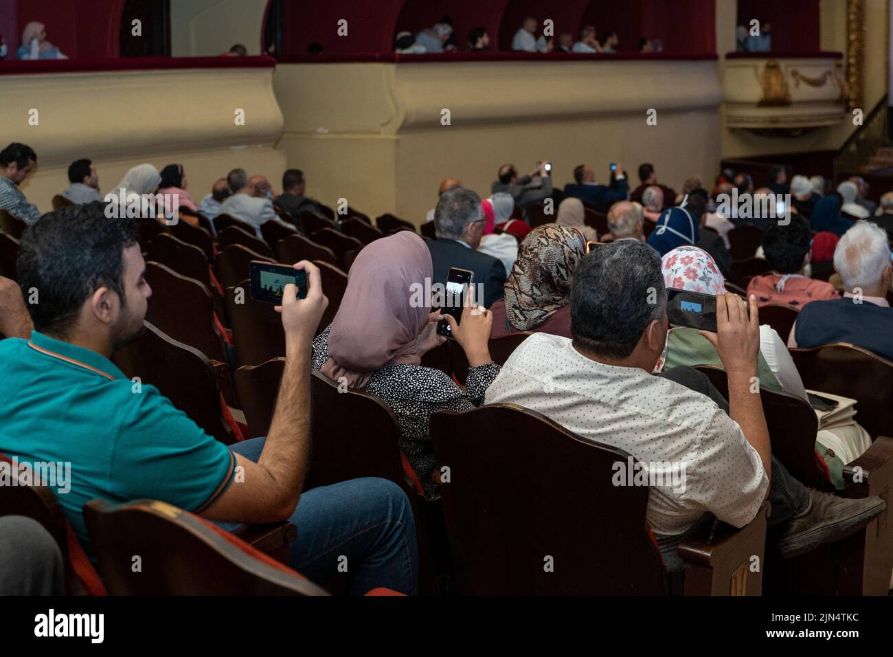 The audience during a medical event in Egypt's Alexandria Opera House ...
