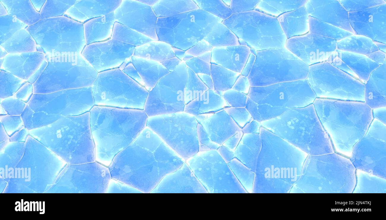 3D illustration elegant blue cracked ice floor rendered texture ...