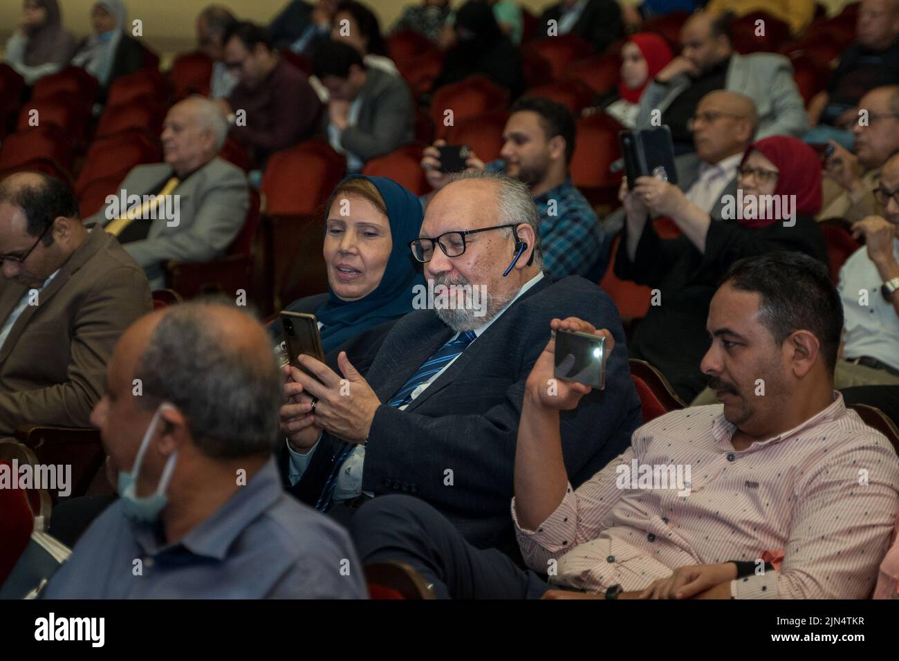 The audience during a medical event in Egypt's Alexandria Opera House ...