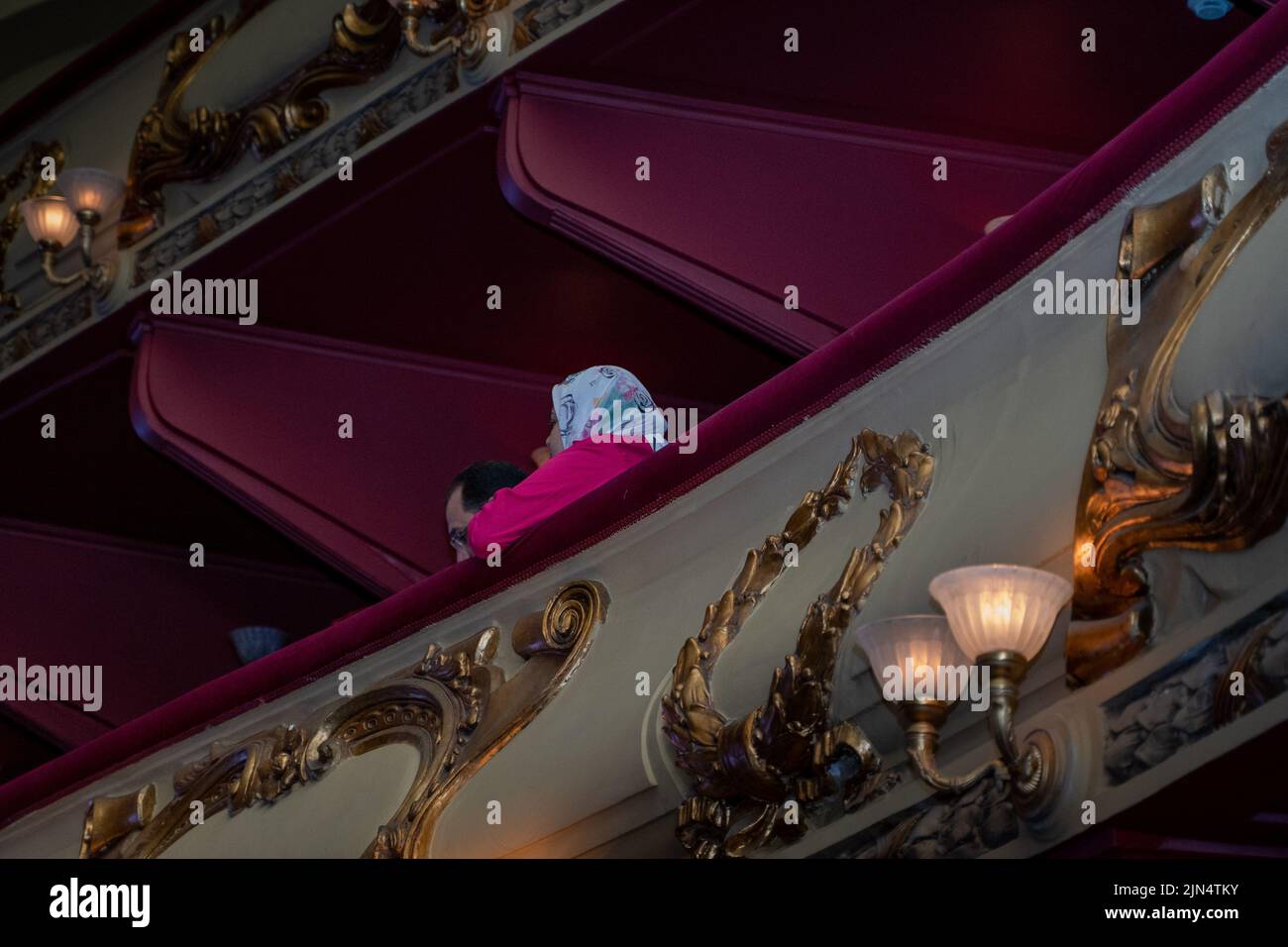 The audience during a medical event in Egypt's Alexandria Opera House ...