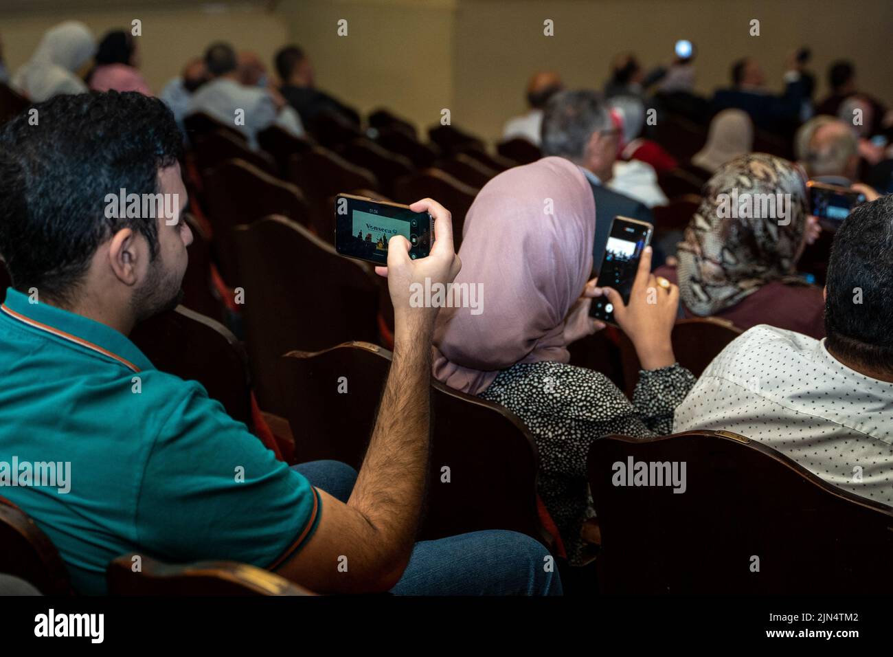 The audience during a medical event in Egypt's Alexandria Opera House ...