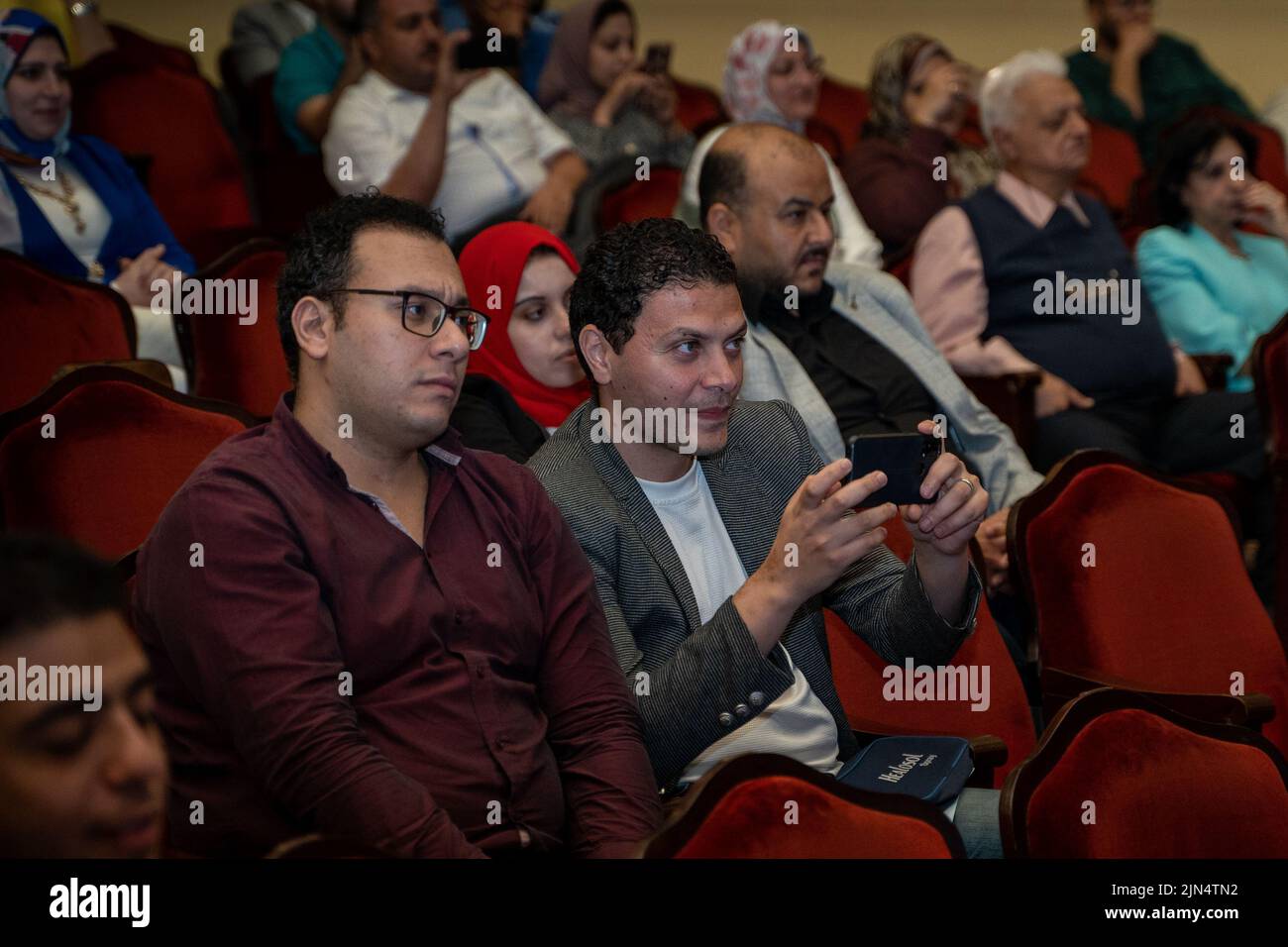 The audience during a medical event in Egypt's Alexandria Opera House ...