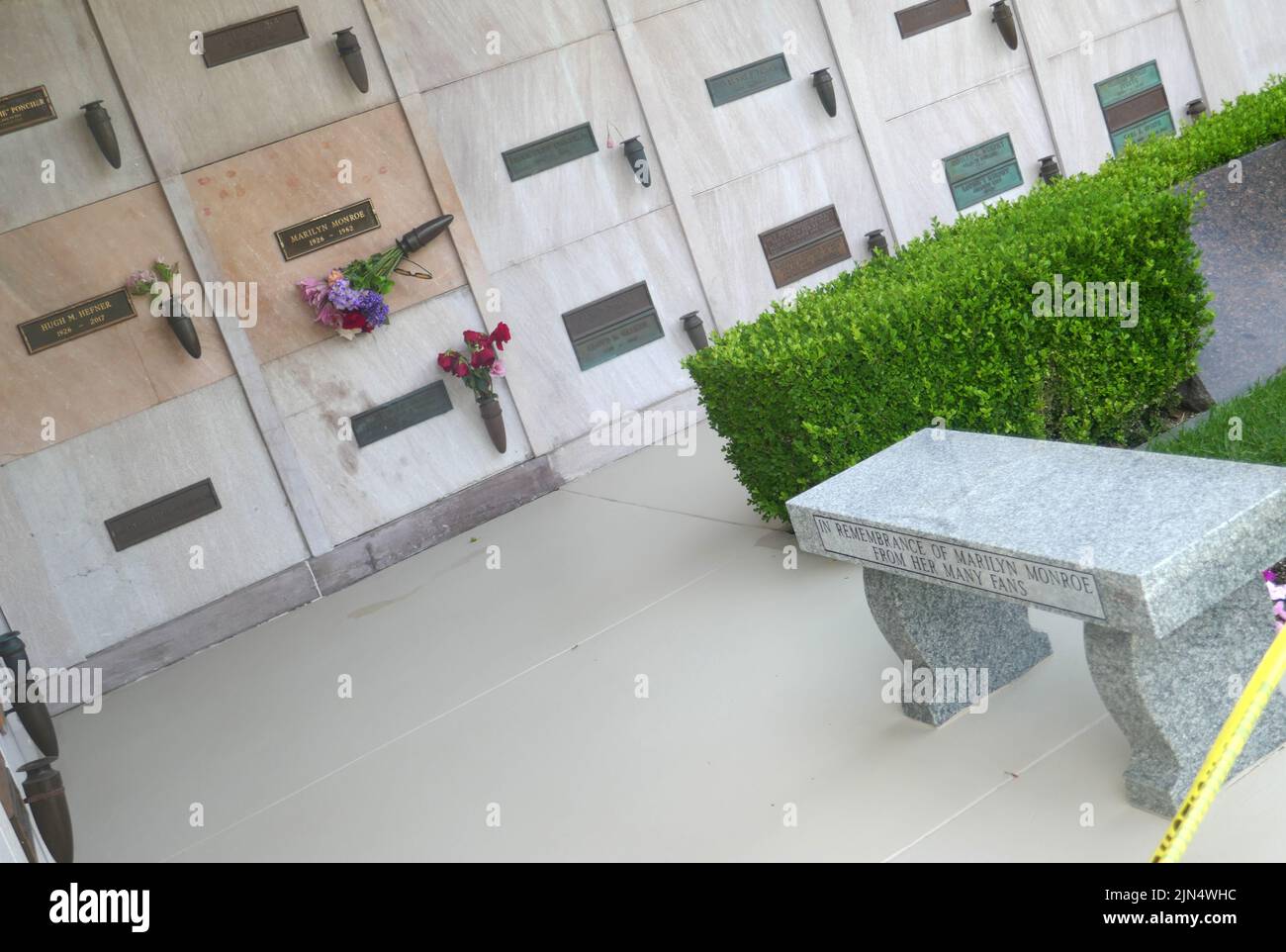 Los Angeles, California, USA 1st August 2022 Hugh Hefner's Grave and Actress Marilyn Monroe's ...