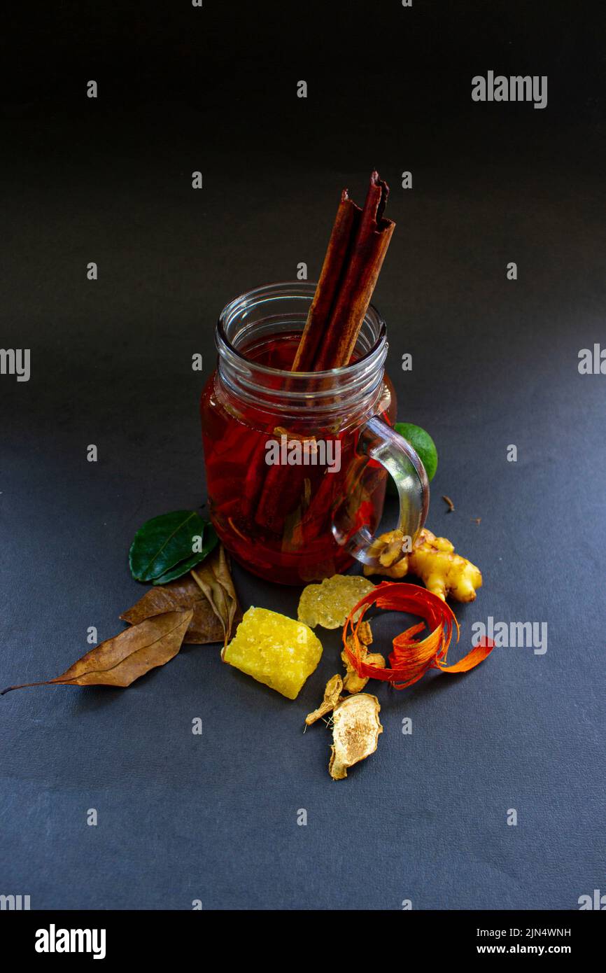 wedang uwuh is traditional herbal drink from indonesia. made from ...