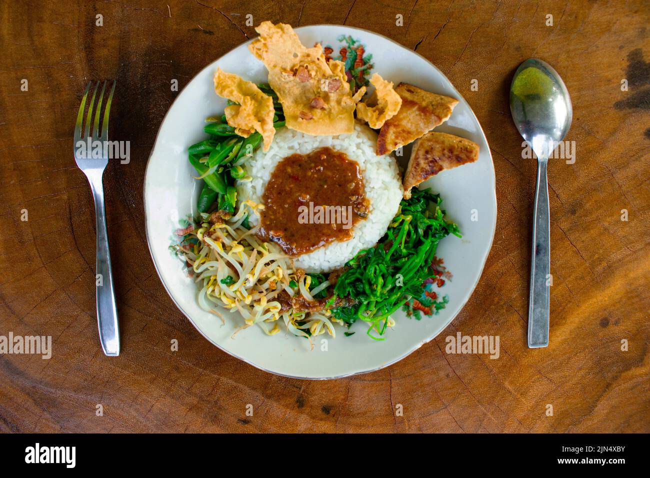 Nasi Pecel or sego pecel is Traditional Javanese rice dish of steamed ...