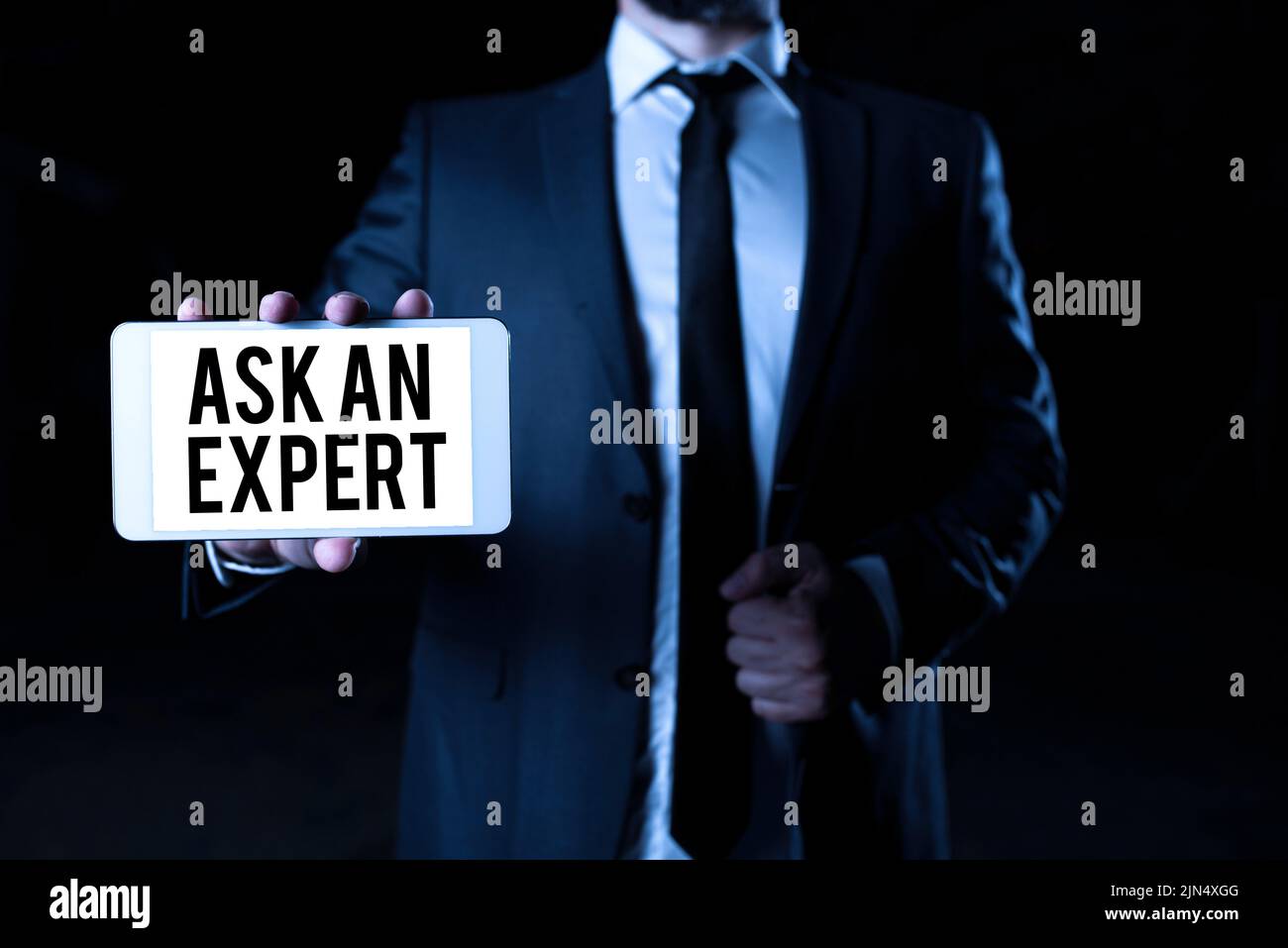 Text caption presenting Ask An Expert. Word Written on Superior ...