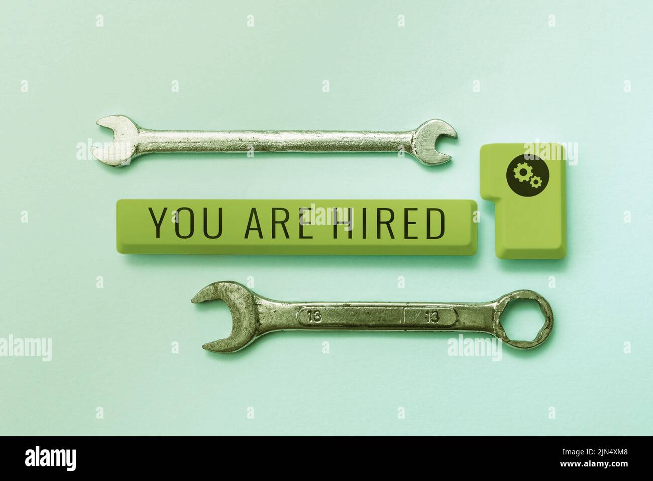 Conceptual caption You Are Hired. Concept meaning Recruitment being ...