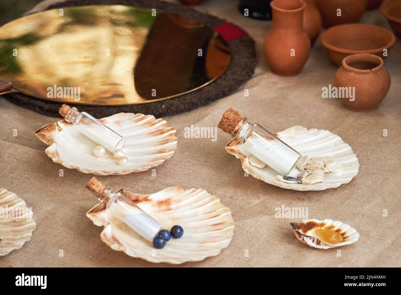 Ancient Roman cosmetics made of mother of pearl, retro perfume and ...