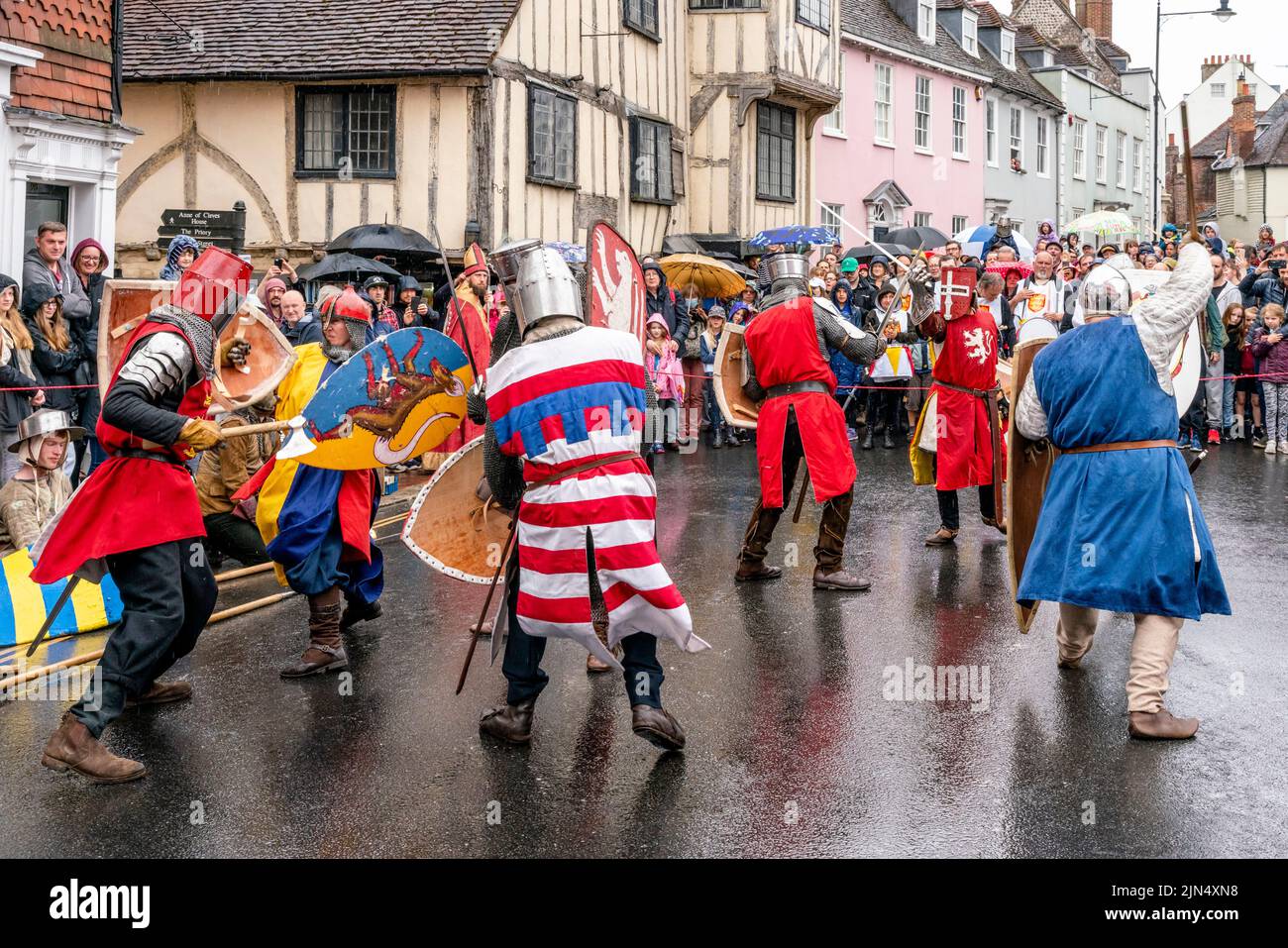 People Dressed In Medieval Costume Take Part In A Re-Enactment Of The ...