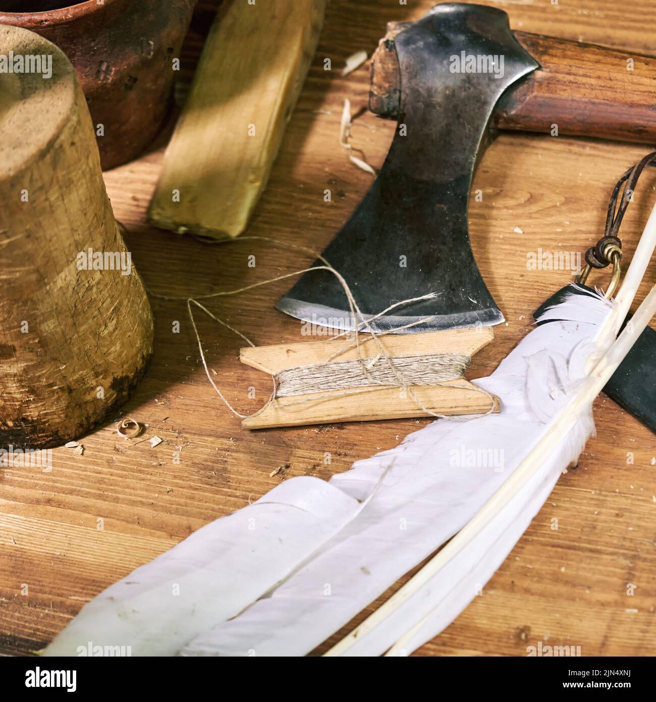 Making medieval arrows for bow shooting. Reconstruction of the events ...