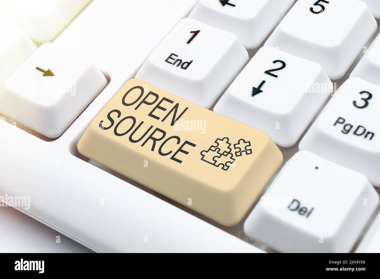 Sign displaying Open Source. Business concept denoting software which original source code ...