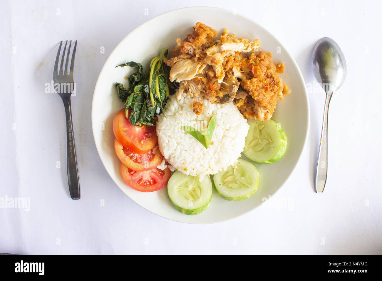 ayam geprek or chicken crush or chicken smashed is indonesian food made ...